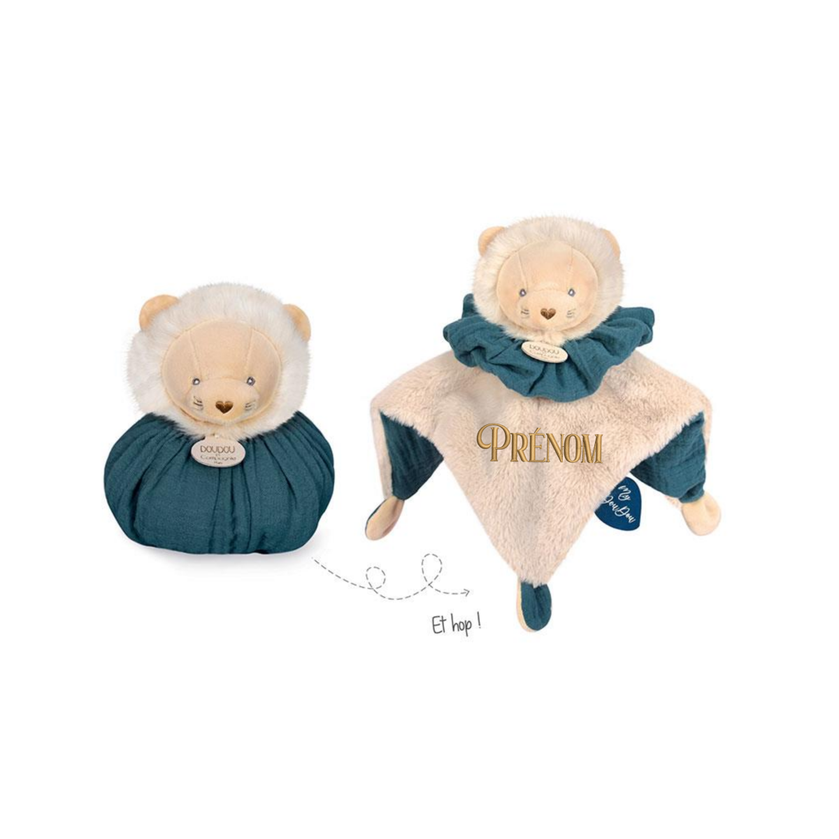 DOUDOU BOULE - Lion brodé et personnalisé