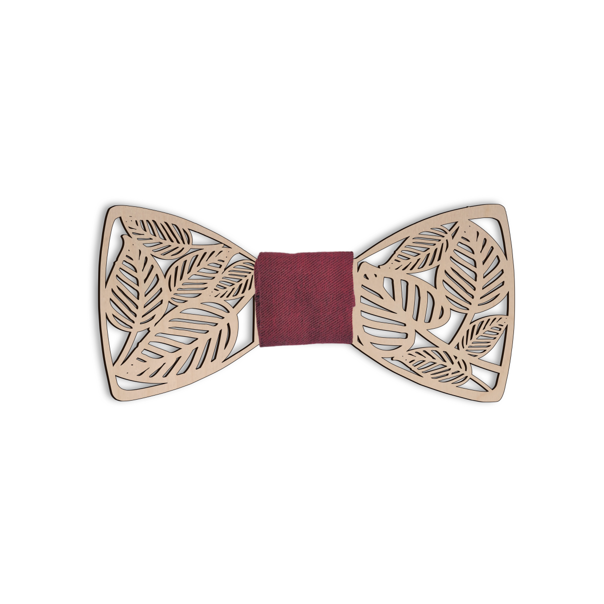 Nœud papillon en bois avec tissu
