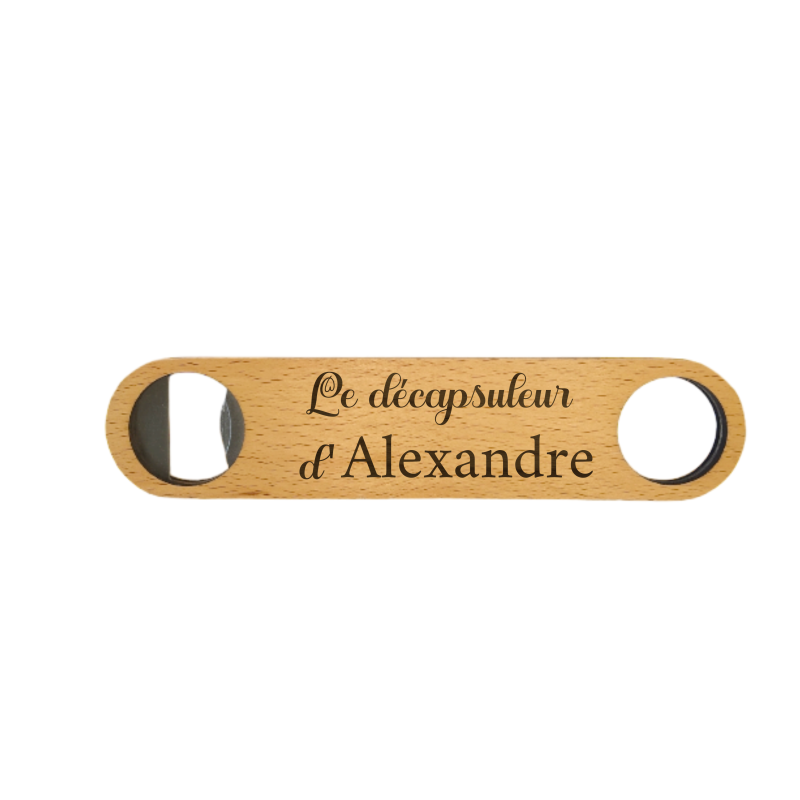décapsuleur en bois personnalisé