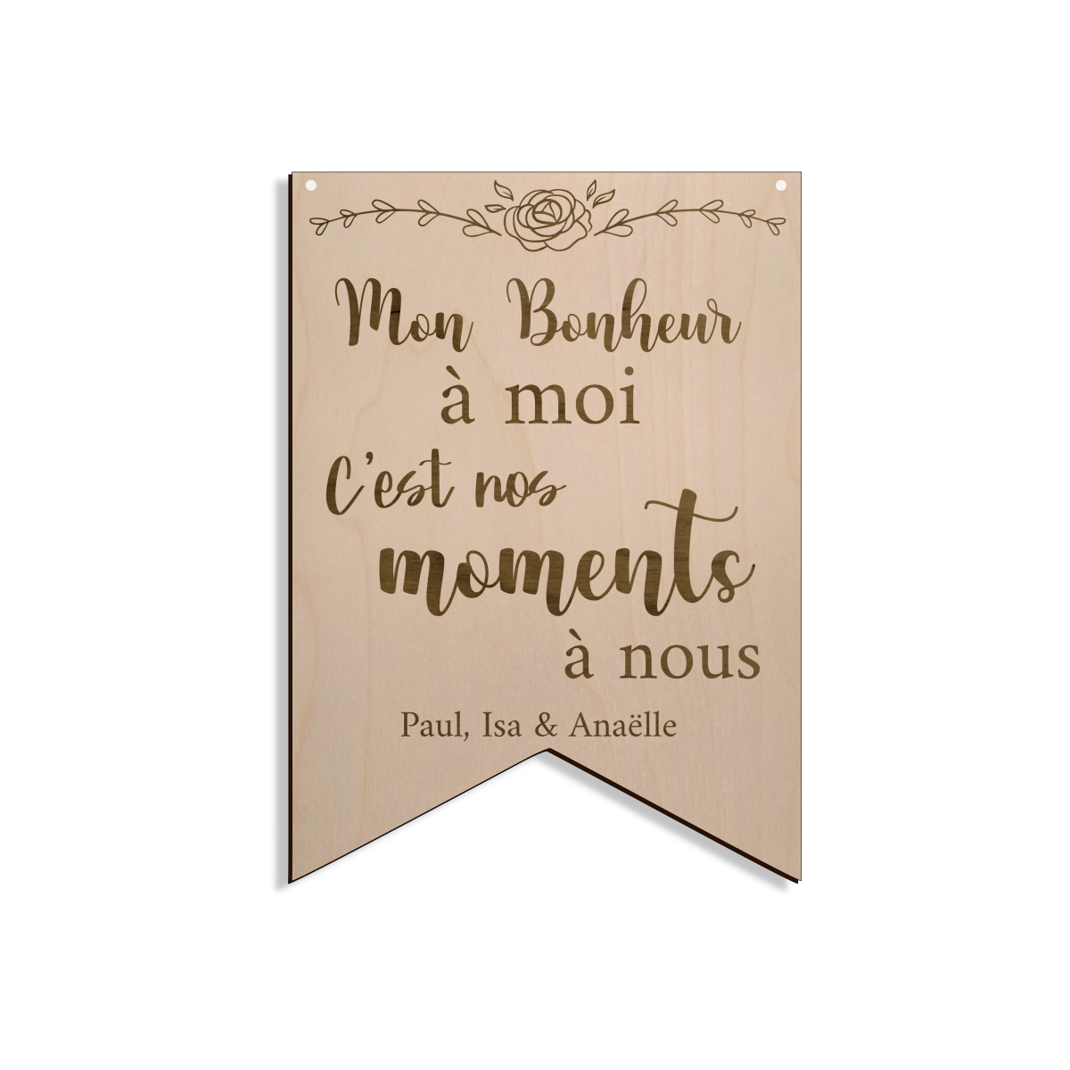 Fanion bois personnalisé