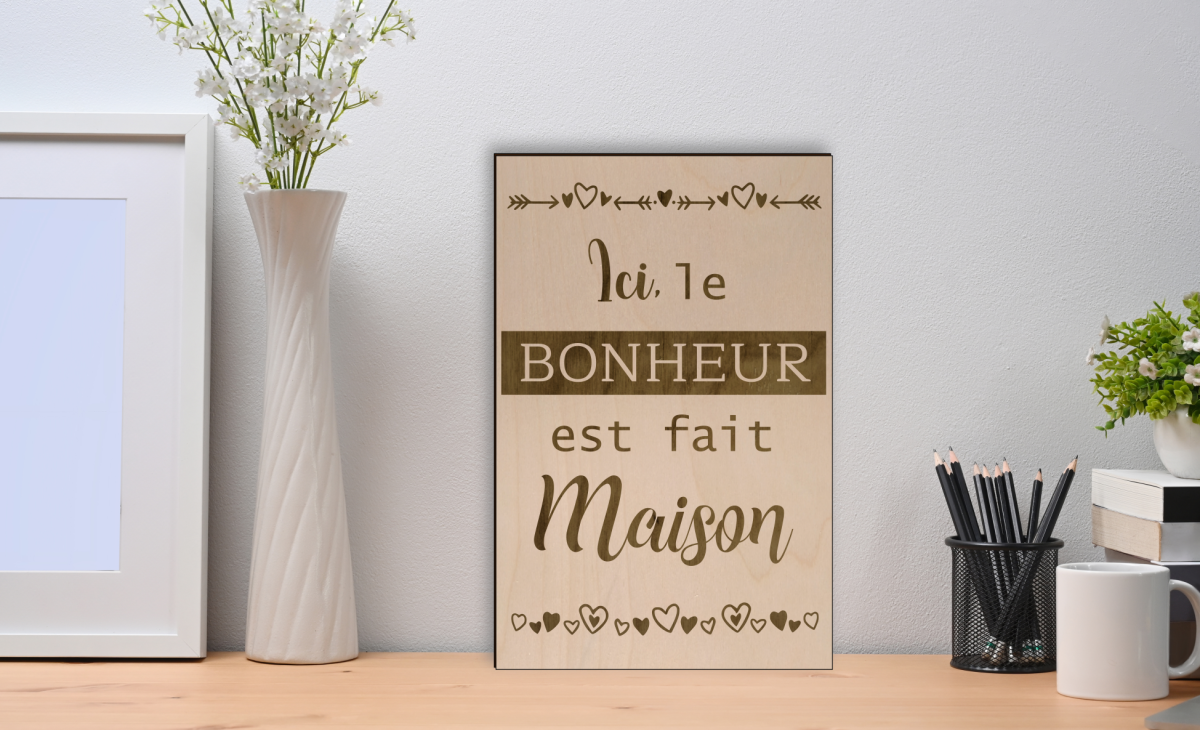 Carte citation en bois personnalisée
